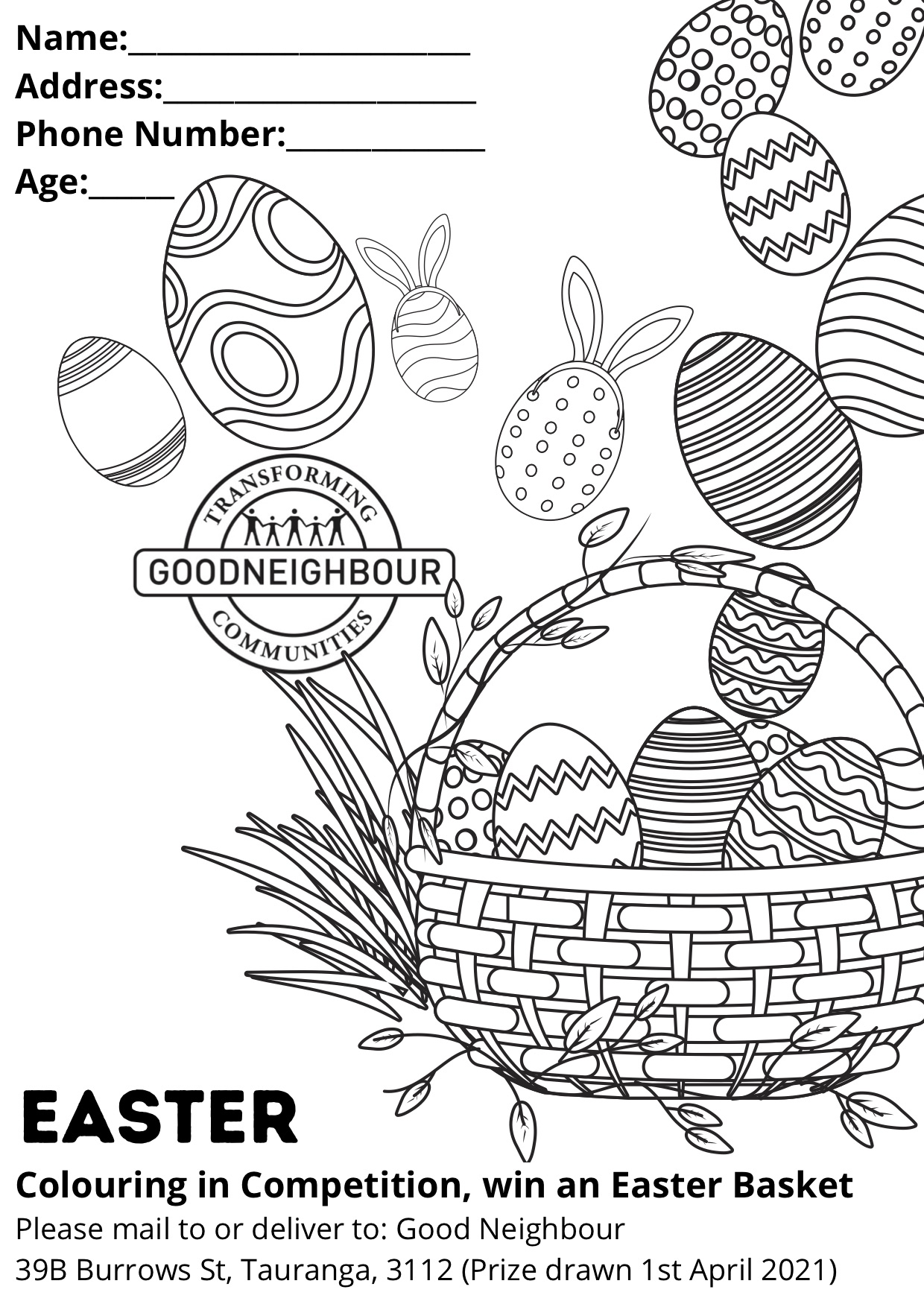 Easter Colouring in competition - Good Neighbour